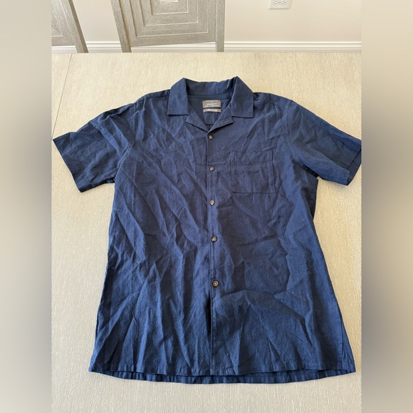 Primark | Shirts | Primark Navy Blue Linen Buttonup Shirt | Poshmark